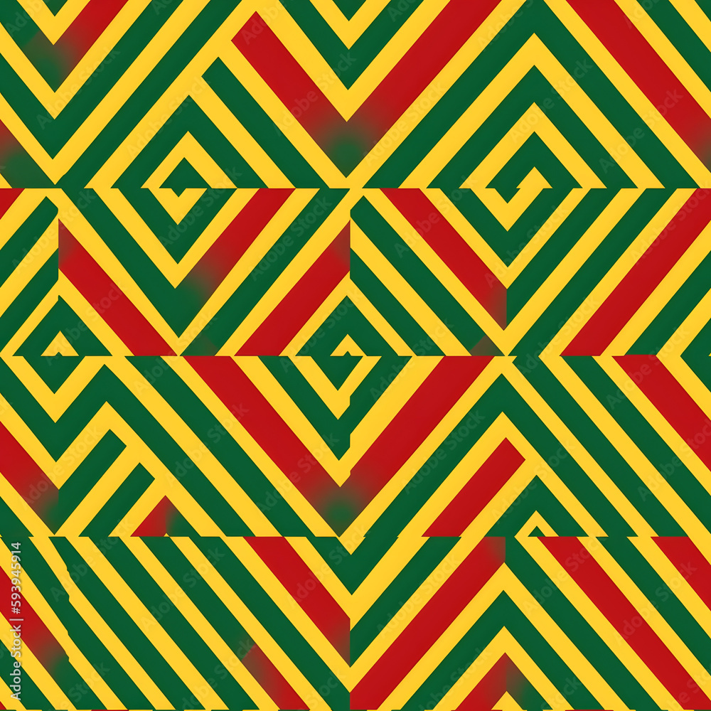 Africa Kente style pan african flag repetitive design pattern ...