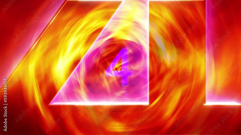 Five second Countdown Timer with orange red energy tunnel animation ...
