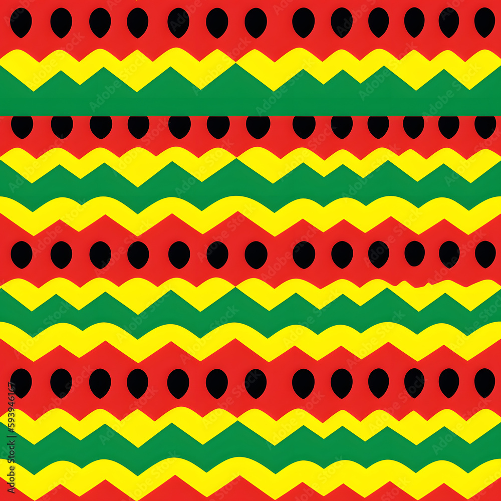 Africa Kente style pan african flag repetitive design pattern ...