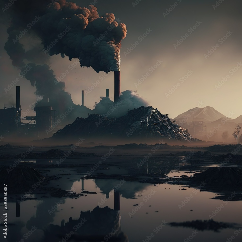environmental pollution from a factory. Generative AI Stock ...