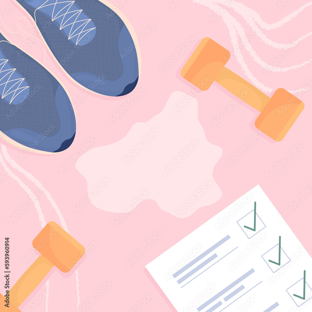 Workout plan card template. Exercising program and schedule. Training ...