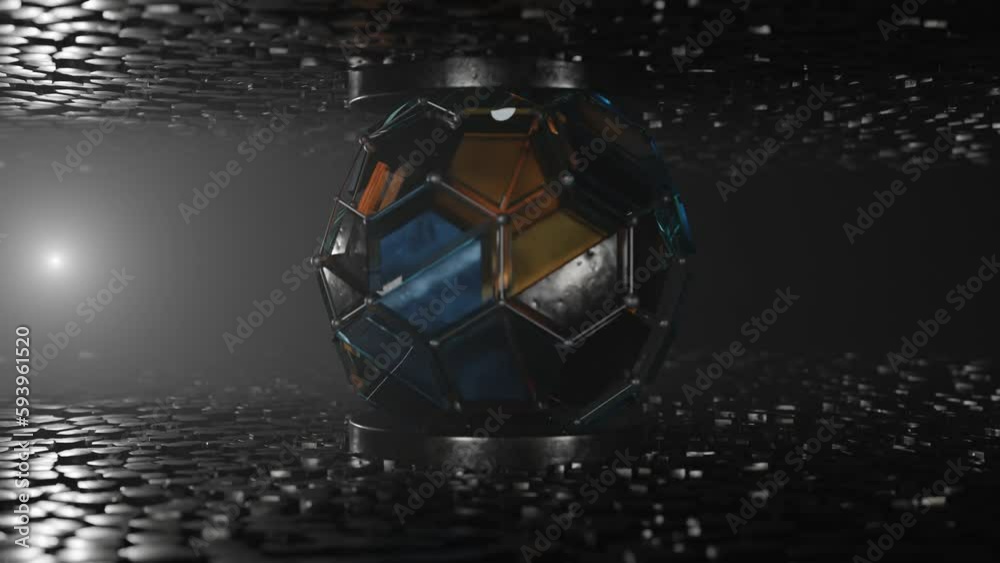 Stockvideon Loop 3d animation of a fantastic multi-faceted sphere in ...