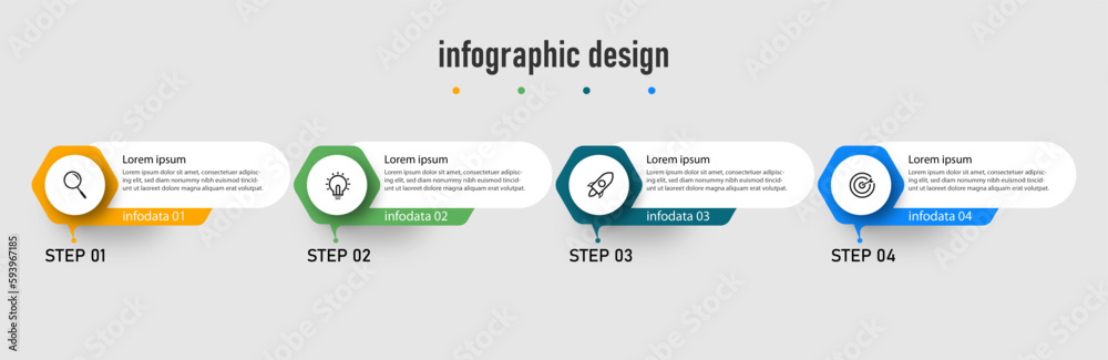 Infographic design presentation element template with 4 options Stock ...