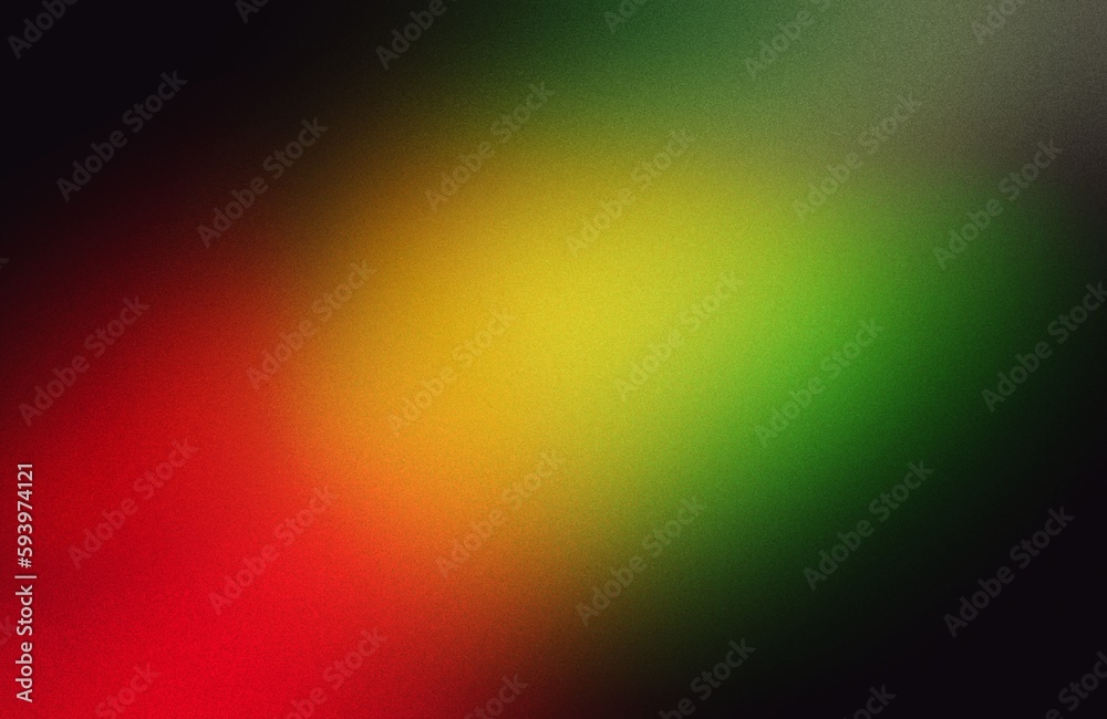Orange white green illuminated spots on black, grainy gradient ...