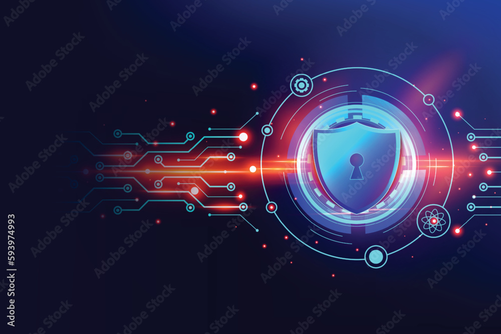 Cybersecurity and privacy concepts to protect data. Lock icon and ...