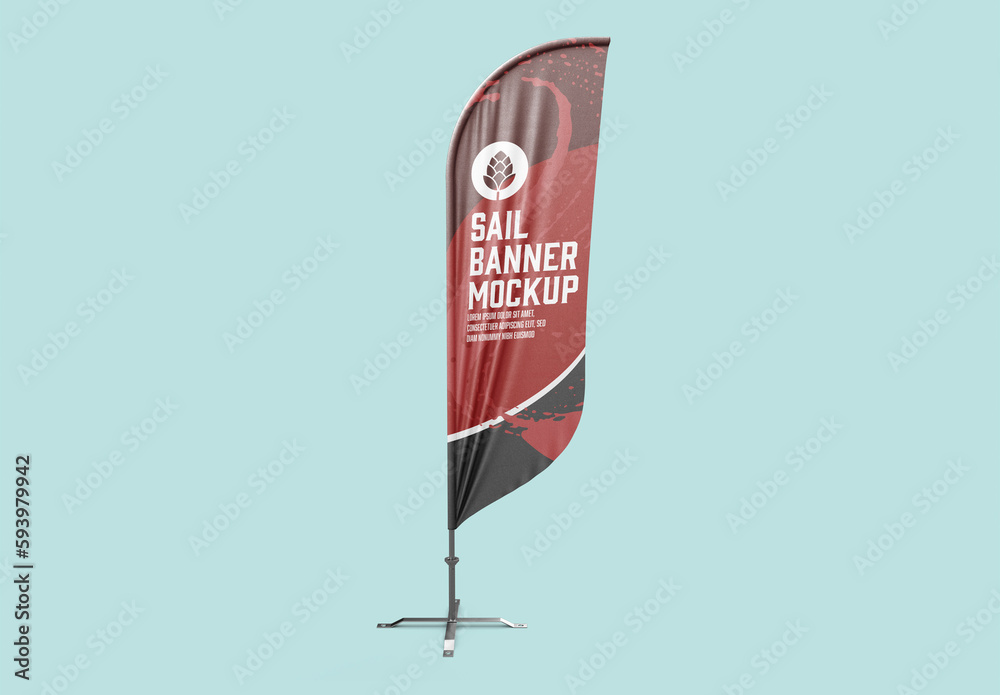 Flying Banner Mockup Stock Template | Adobe Stock