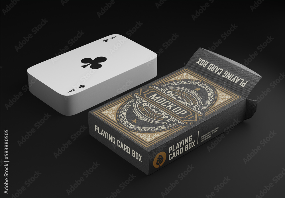 Box with Playing Cards Mockup Stock Template | Adobe Stock