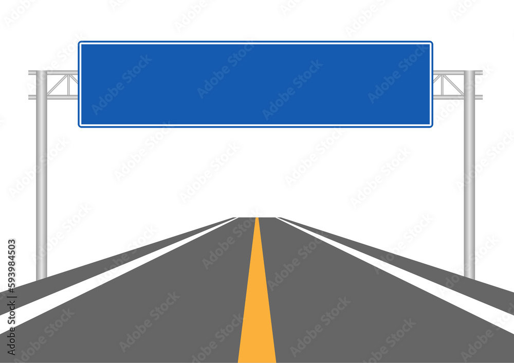 Highway with Traffic Sign. Motorway with road sign. Street traffic Sign ...