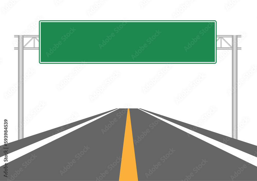 Highway with Traffic Sign. Motorway with road sign. Street traffic Sign ...