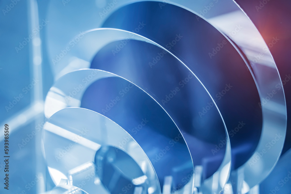 silicon wafer semiconductor with blue color in holder box Stock Photo ...