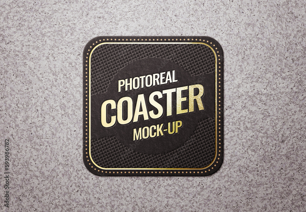 Coaster Mockup Template Restaurant Pub Cafe Bar Beer Round Stock ...