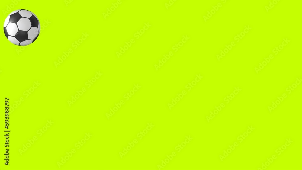 Illustrative animation of a football rotating and moving on the bright ...