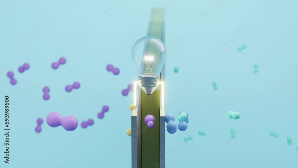 Simulation of how fuel cell turn hydrogen to electronic power and ...