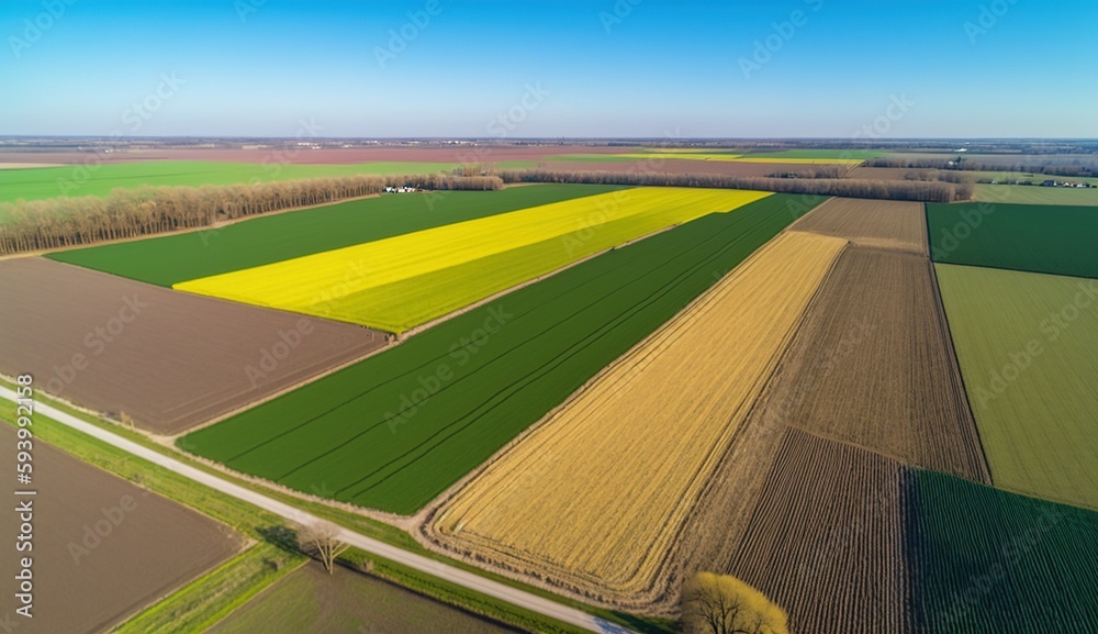 Generative AI, Farm landscape, agricultural wheat fields, beautiful ...