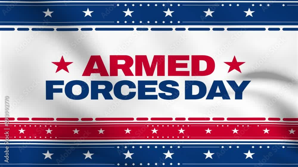 Armed Forces Day 4K waving animation with beautiful border design and ...