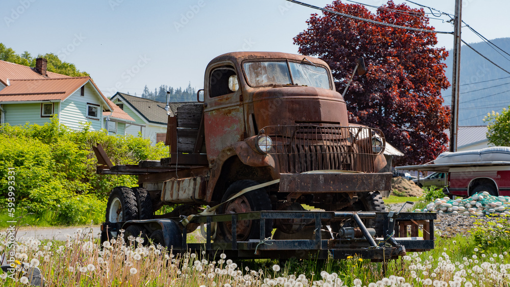 Old abandoned truck covered in rust. Corroded truck. Rusty truck ...