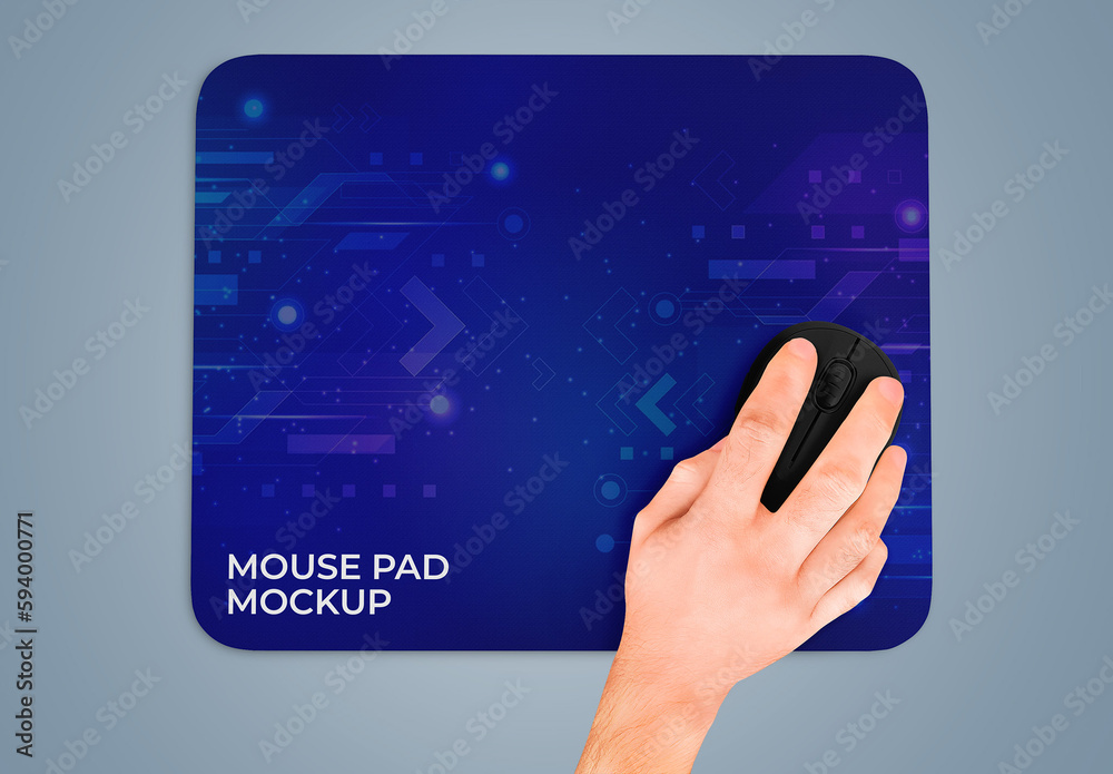Hand with Mouse Pad Mockup Stock Template | Adobe Stock