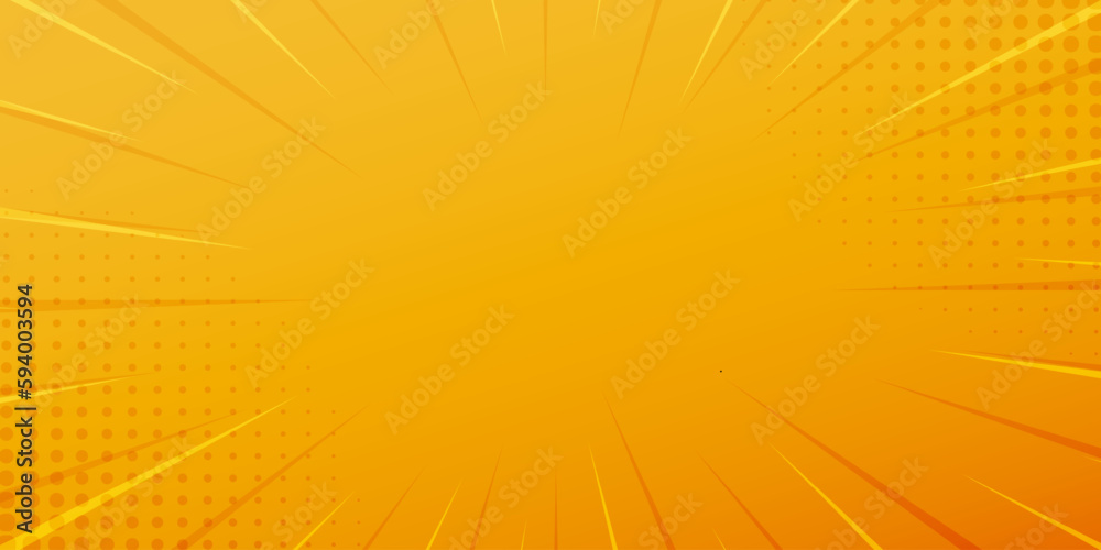 Pop art yellow comic book cartoon background. Cute retro design strip ...