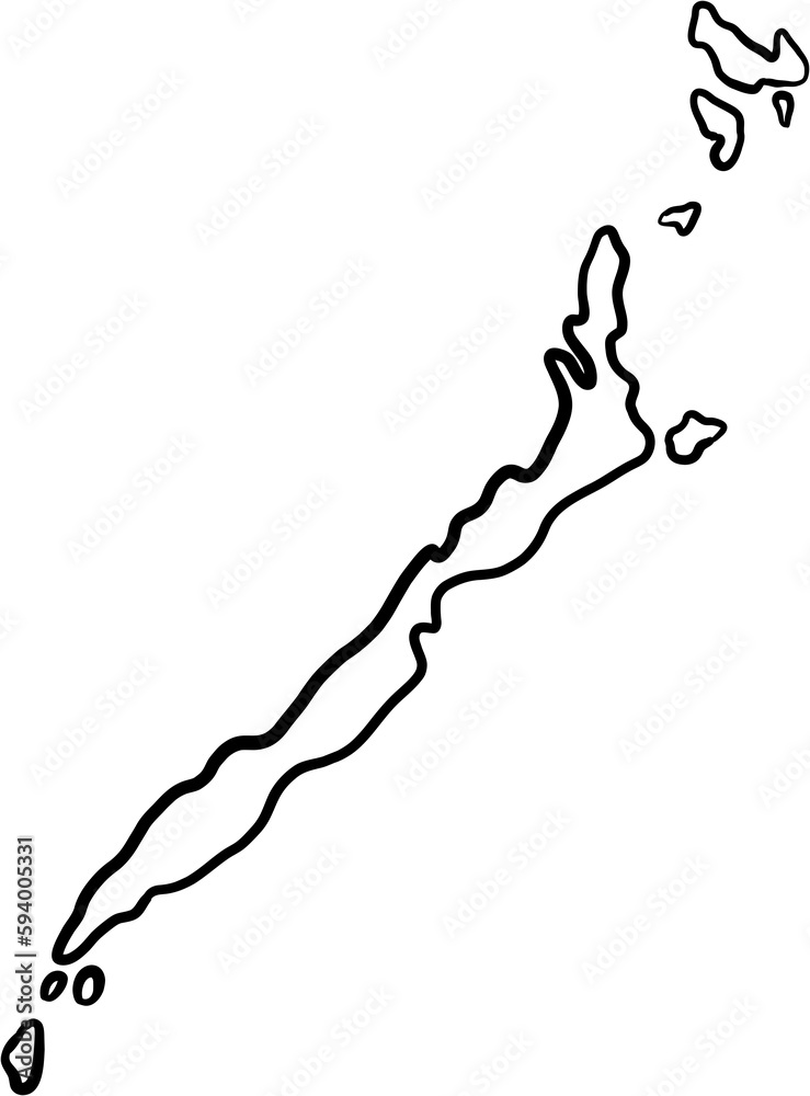 doodle freehand drawing of palawan island map. Stock Illustration ...