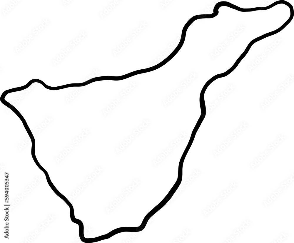 doodle freehand drawing of tenerife island map. Stock Illustration | Adobe Stock