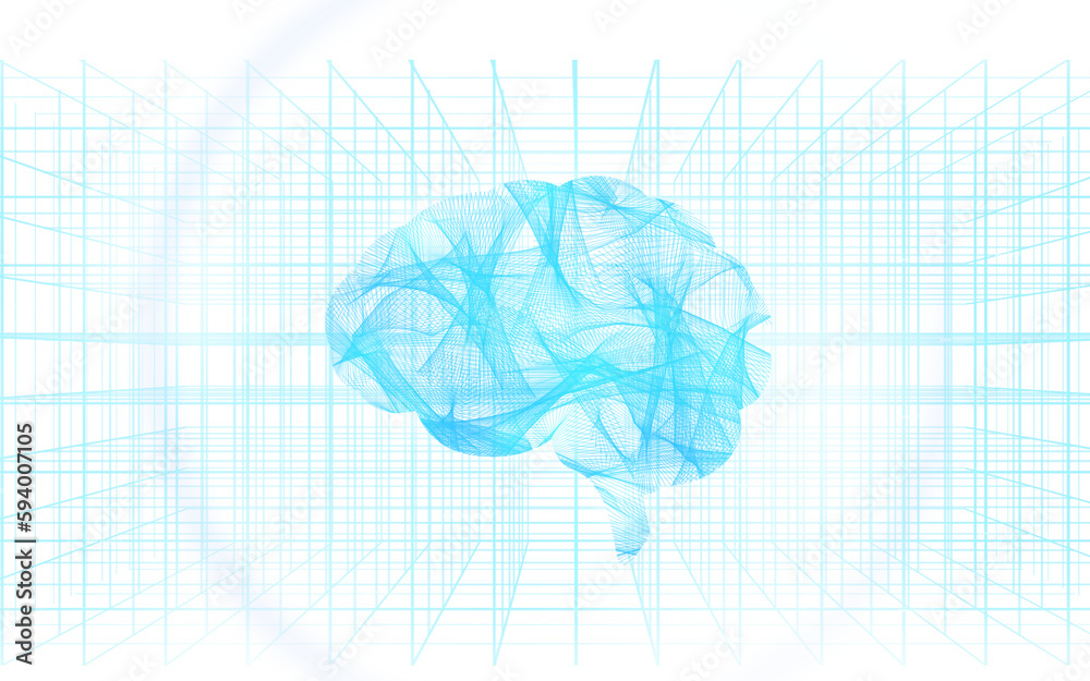 Brain hologram, ai generated and digital graphic of intelligence and ...