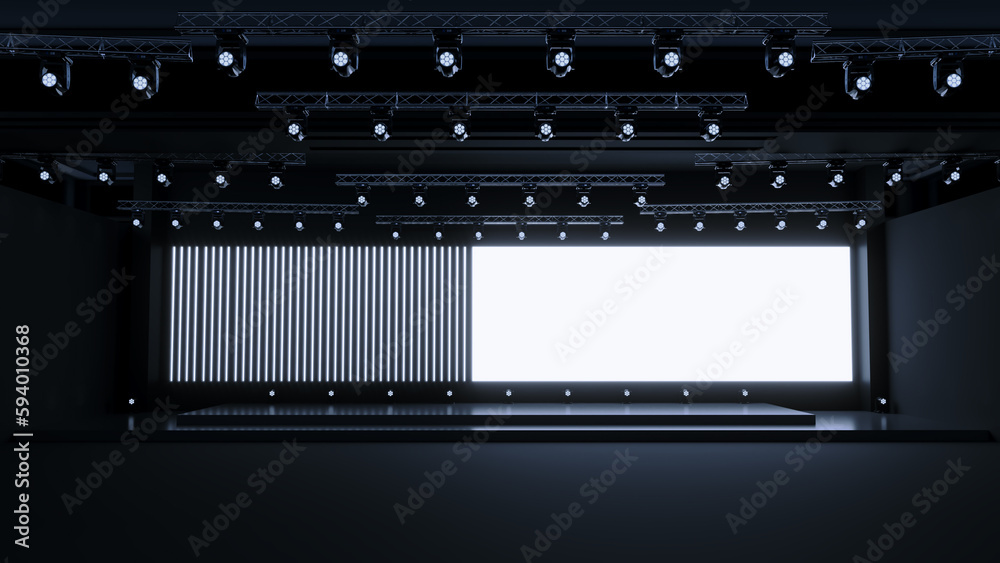 3D render of Empty stage Design for mockup and Corporate identity ...