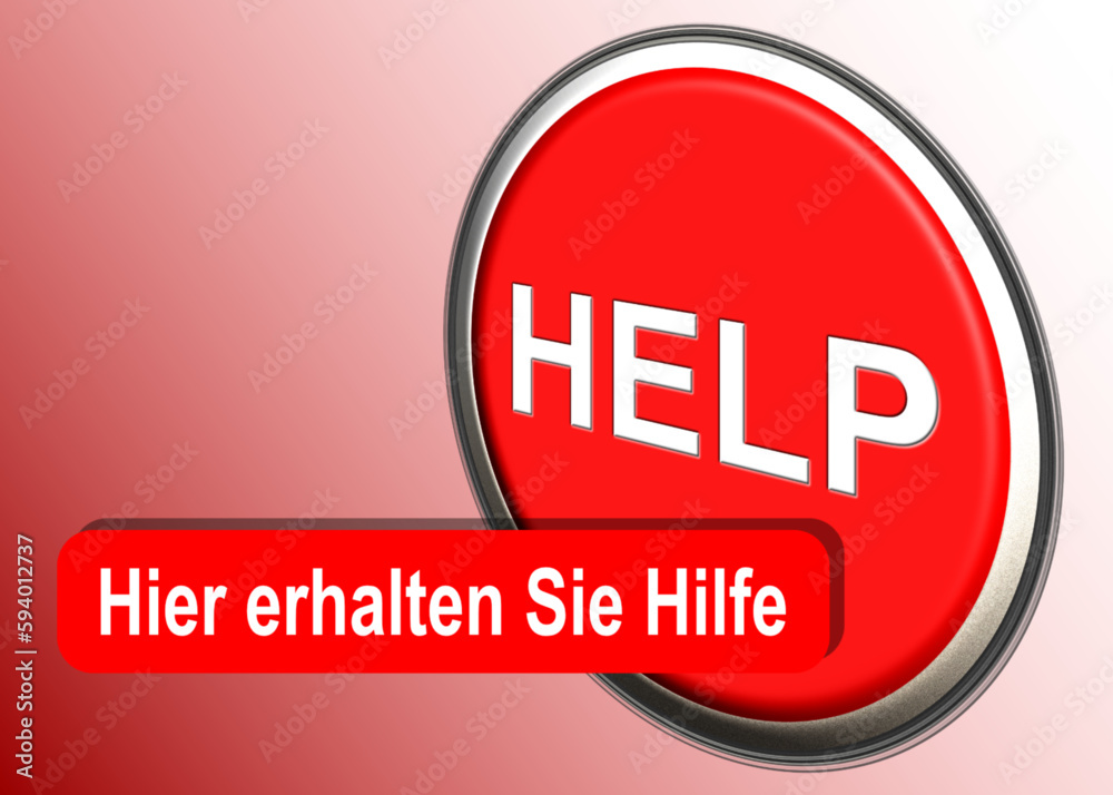 Hier erhalten sie Hilfe Stock Vector | Adobe Stock