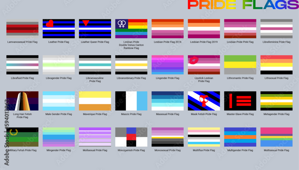Lgbt Sexual Identity Pride Flags Gender Collection Flag Of Gay Lesbian Transgender Bisexual