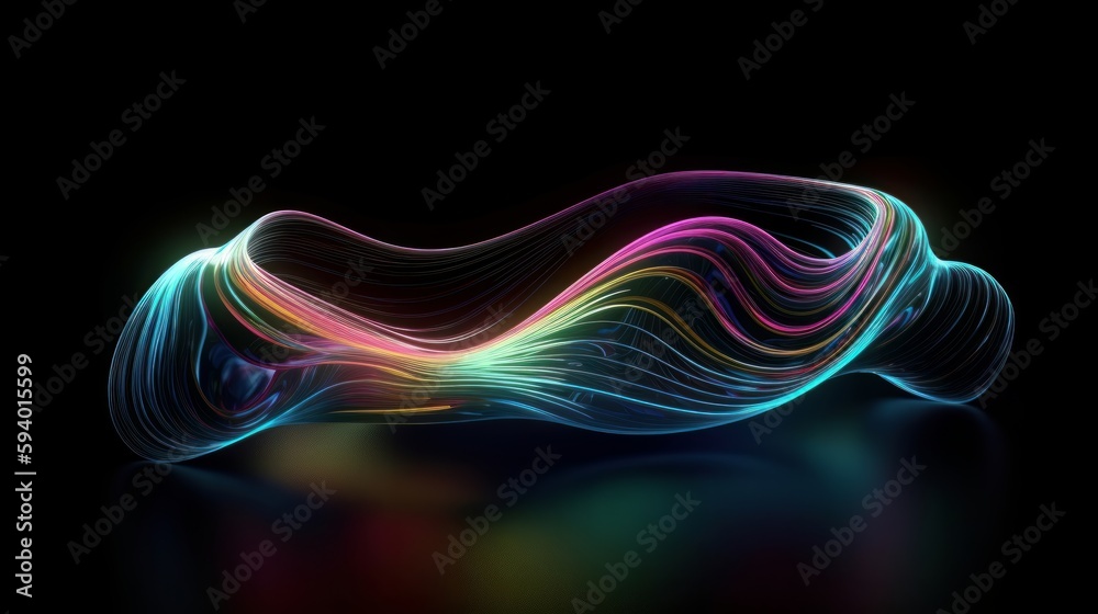 A stunning abstract background with glowing neon lines that represent ...