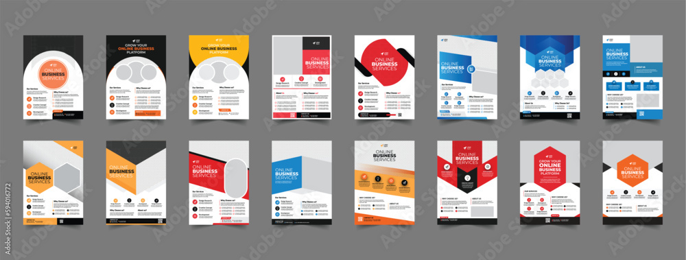 Professional business information flyer, corporate layout, A4 agency ...