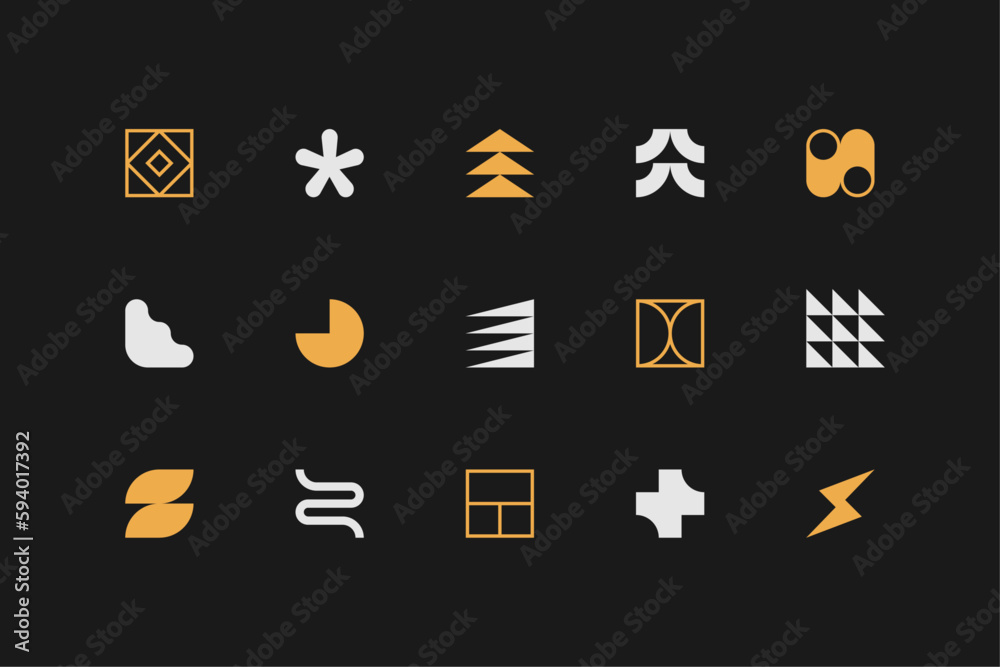 Symbols set. Abstract and basic shapes. Geometric forms. Minimalist ...