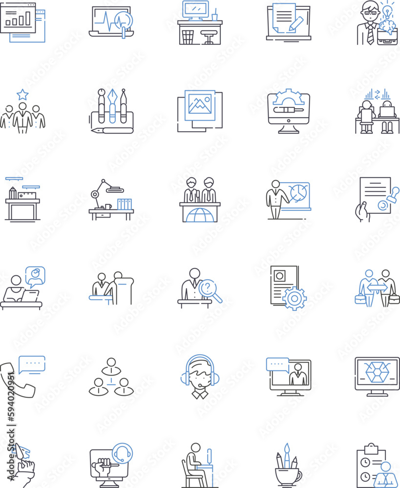 Sales pitch line icons collection. Persuasive, Pitch, Presentation ... Sales pitch line icons collection. Persuasive, Pitch, Presentation ...