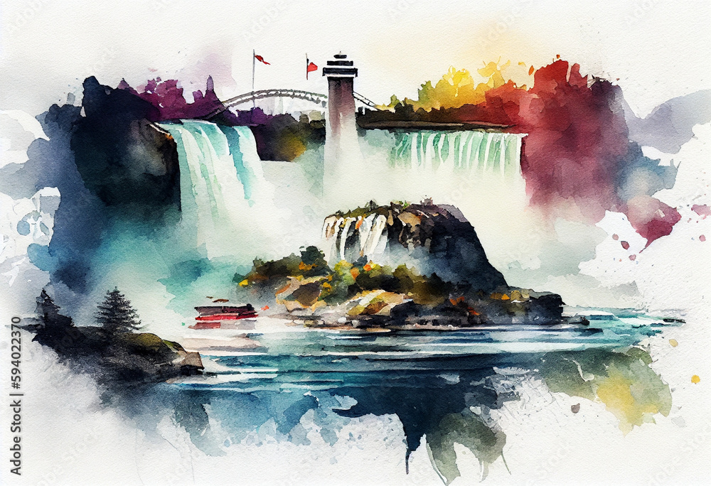 The Niagara Falls in Canada, with its majestic waterfalls and misty ...