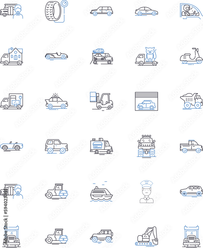Transit line icons collection. Commute, Subway, Public, Transportation ...
