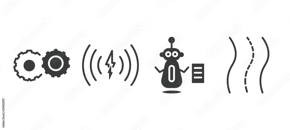 set of ai and future technology filled icons. ai and future technology ...