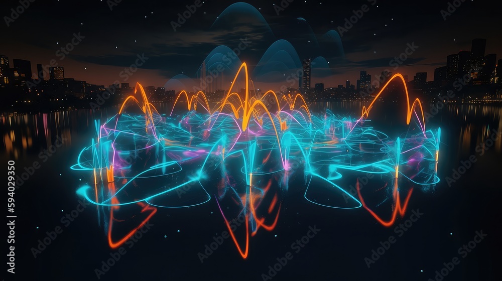 3D neon world, spring, a beautiful neon world with lots of colorful ...