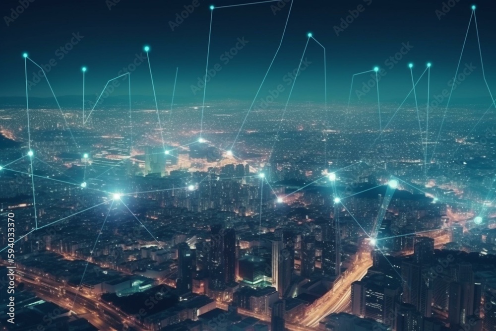 technology for connecting big data. Concept for a communications and ...