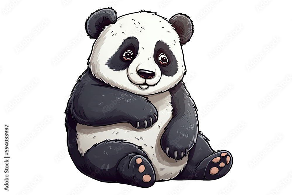 Panda Sticker On Isolated Transparent Background, Png, Logo. Generative ...