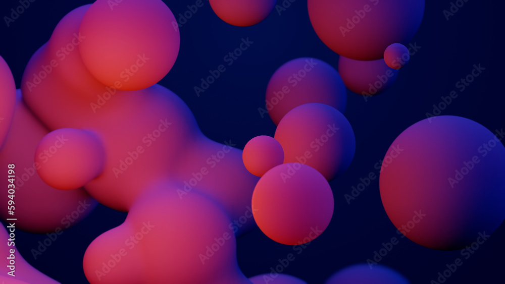 Metaverse 3d render morphing animation pink purple abstract metaball ...