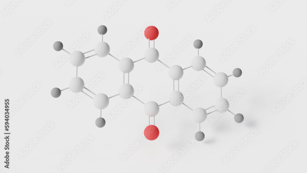 anthraquinone molecule 3d, molecular structure, ball and stick model ... anthraquinone molecule 3d, molecular structure, ball and stick model ...