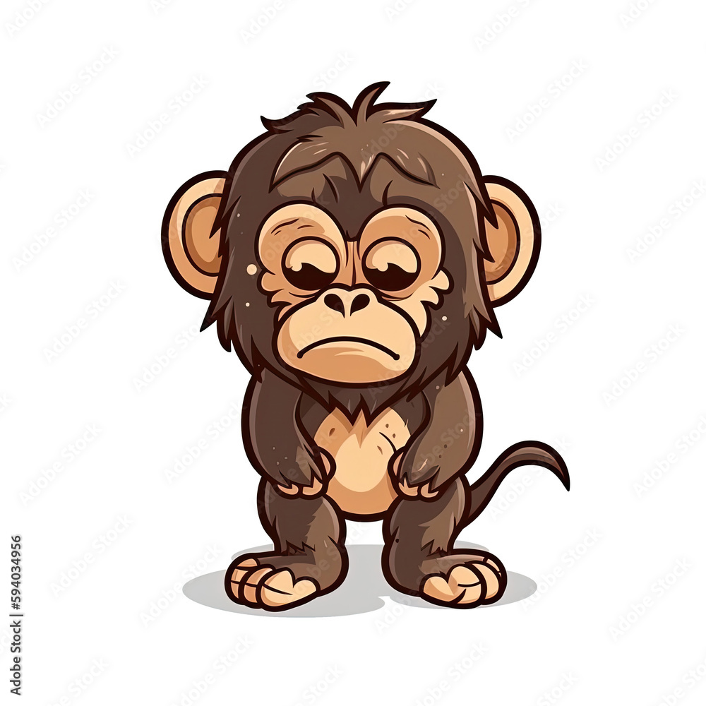 Crying Monkey Sticker On Isolated Transparent Background, Png, Logo ...