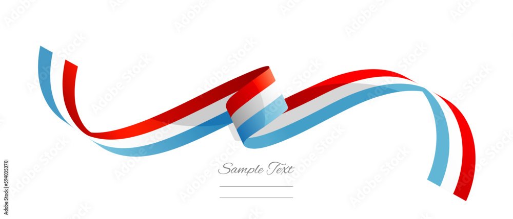 Luxembourger flag ribbon vector illustration. Luxembourg flag ribbon on ...
