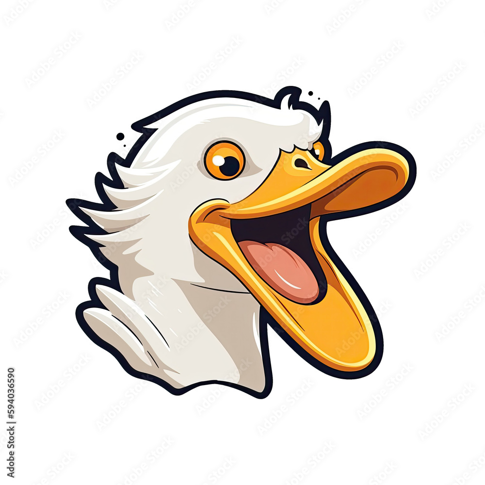 Shouting Duck Face Sticker On Isolated Tansparent Background, Png, Logo ...