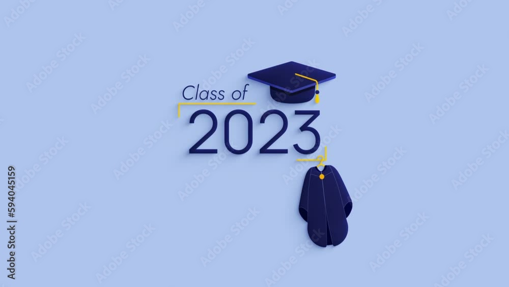 Class of 2023 graduation video animation, cap and gown. Stock Video ...