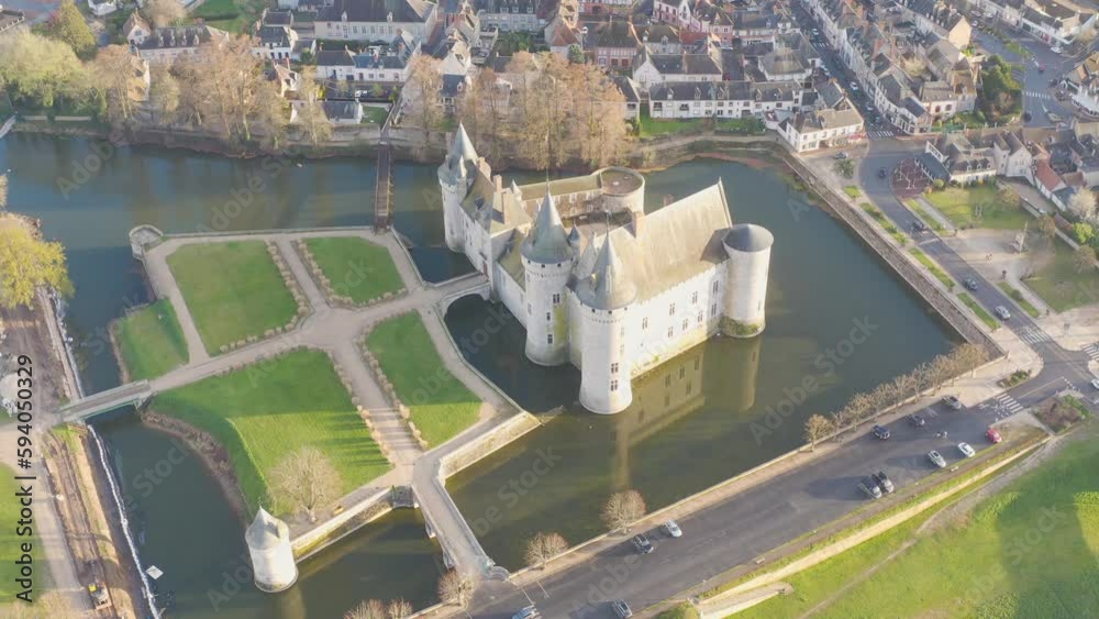 Sully-sur-loire. France. Chateau of the Loire Valley. Famous medieval ...