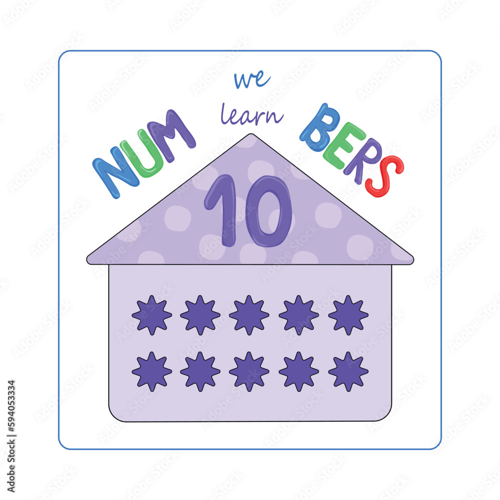 table of the number ten for junior school and preschool, learning ...