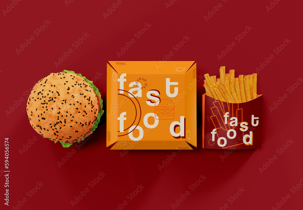 Fast Food Mockup plantilla de Stock | Adobe Stock