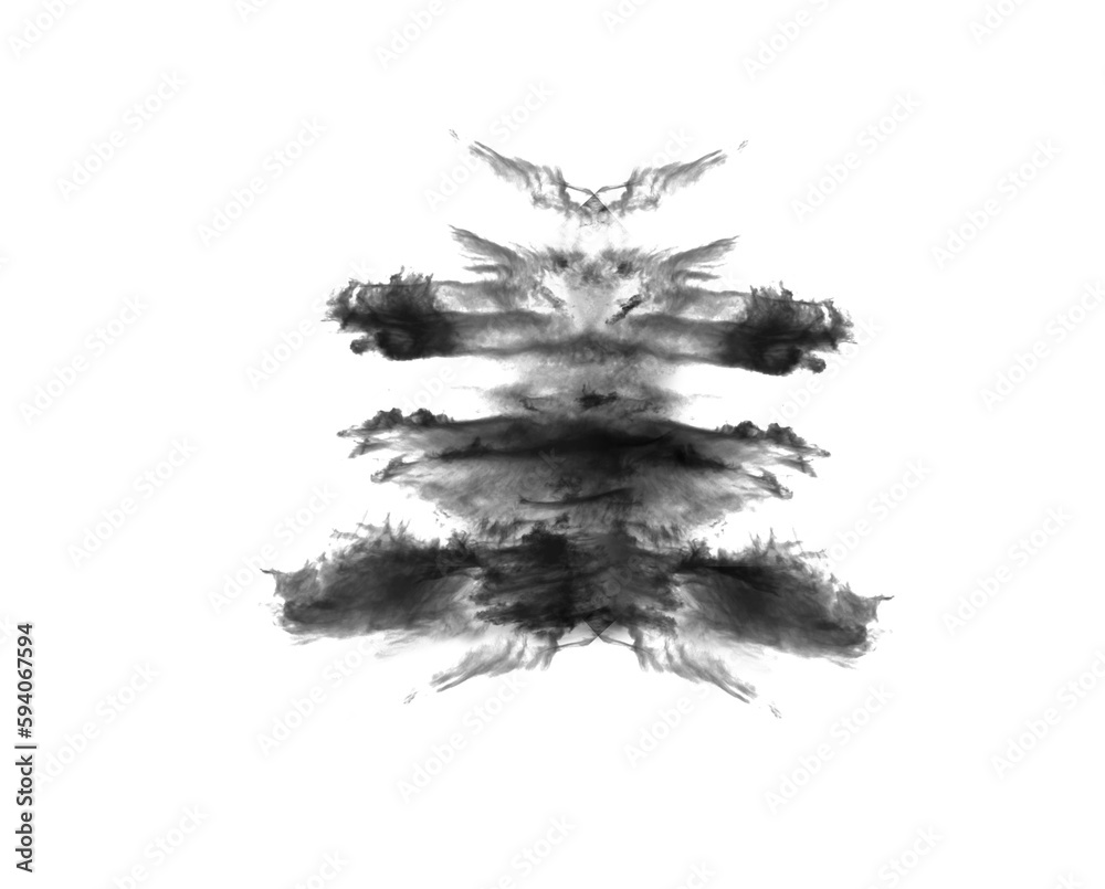 Black, inkblot and Rorschach test for psychology isolated on png or ...
