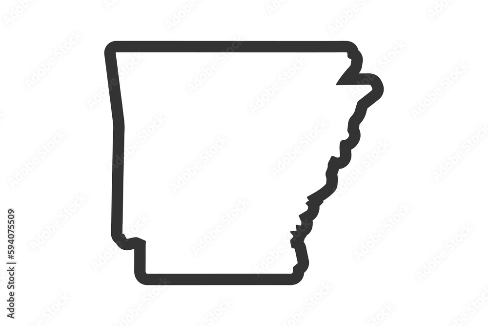 Arkansas outline symbol. US state map. Vector illustration Stock Vector ...