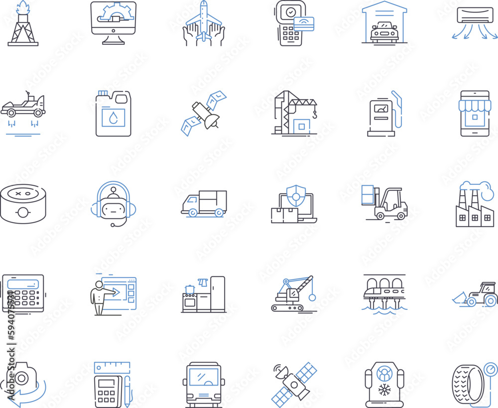 Robotics line icons collection. Automation, AI, Cyborg, Sensors ... Robotics line icons collection. Automation, AI, Cyborg, Sensors ...